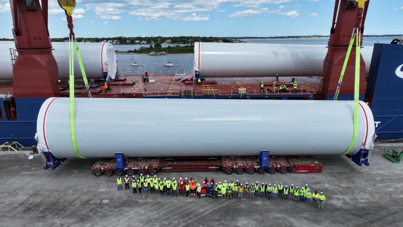 First Massive Offshore Wind Tower Sections Delivered To Massachusetts